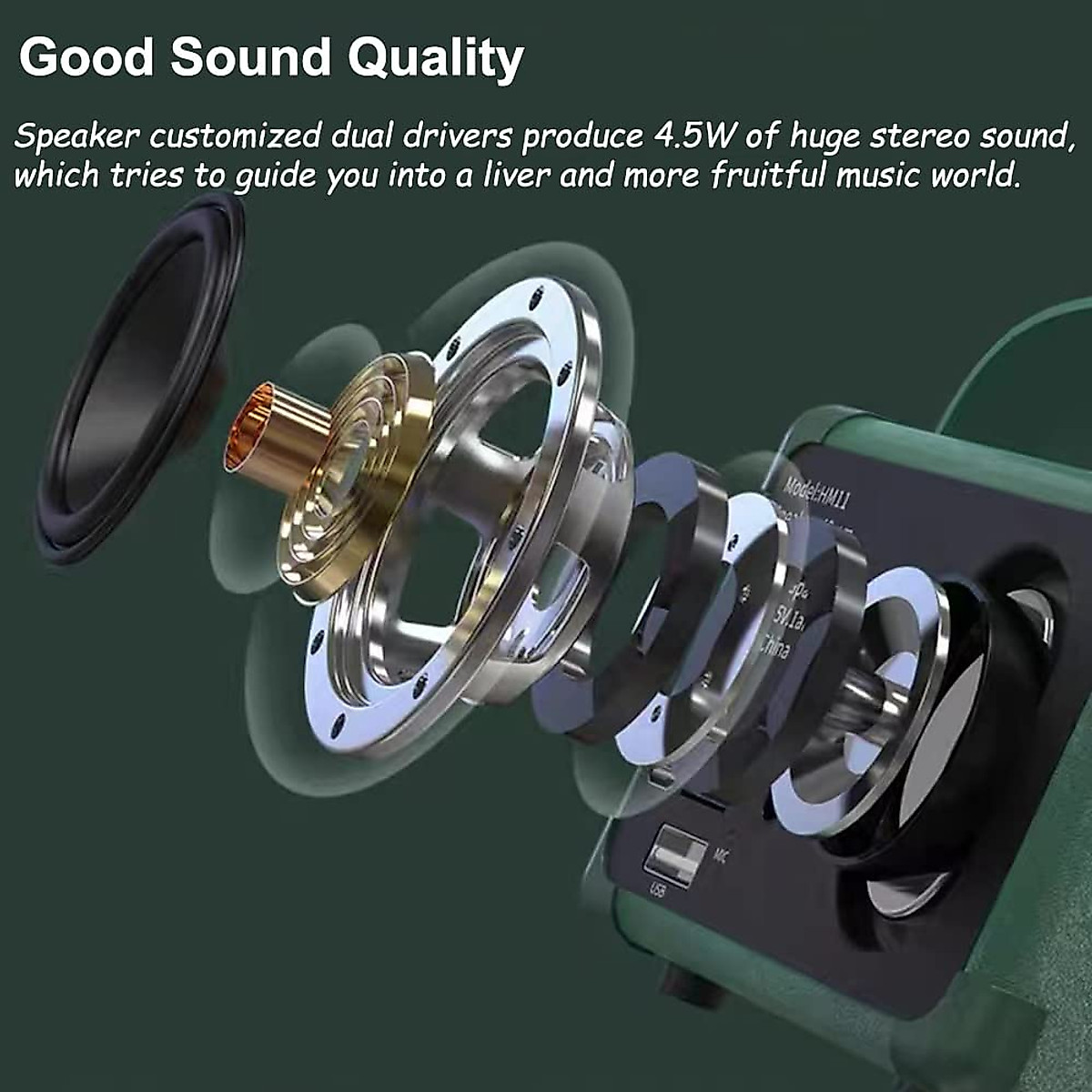 Baolira Retro Bluetooth Speaker Mini Wireless Speaker,Portable Bluetooth Speaker with Crystal Clear Stereo Sound Rich Bass,Mini Retro Speaker for iPhone,Android Devices and Tablet(Green)