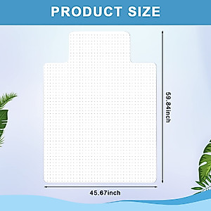 46"x 60" Chair Mat for Carpets Floor Computer Office Chair Mat Desk Clear Anti Skid Transparent Mats Protector for Low and No Pile Carpeted Thick Floors (Convex Style)