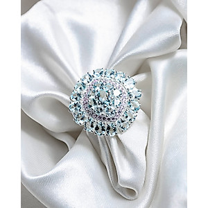 YoTreasure Aquamarine Pink Sapphire Solid 925 Sterling Silver Engagement Ring or Women