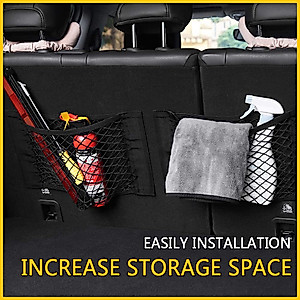 2 Pack Universal Mesh Cargo Net Car Storage Net, Universal Mesh Cargo Net for Car Trunk Storage, Wall Sticker Organizer Pouch Bag Storage, Mesh Organizers Fit for Cars, SUVs, Trucks(15.75 * 9.84 Inch)