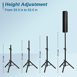 Vondynote Tripod Speaker Stands PA DJ Short Tripod Speaker Stand Slim Mini Speaker Stand, Single