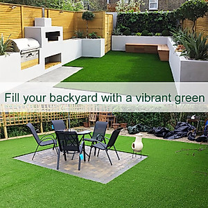 Petgrow Thick Artificial Grass 5 x 10ft,0.7Inch Pile Height Green Soft Fake Faux Grass Turf Mat,Indoor Outdoor Garden Dogs Pet Synthetic Grass Carpet Doormat, Rubber Backed with Drainage Holes
