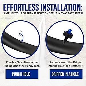 DripRack WHERE EVERY DROP MATTERS... Pressure Compensating Drippers (Pack of 100) - 2L/h Flow Rate by- Ideal for Home Gardens, Orchards, and Greenhouses