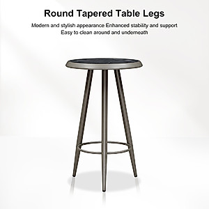 PURPLE LEAF 3 Pieces Outdoor Bar Height Table and Chairs Set Patio Bar Height Set for Balcony Porches Backyard Gray Round Patio High Bar Set