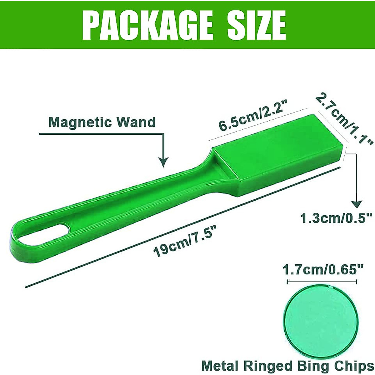 Dacefloy Magnetic Bingo Wand with 100 Metal Ringed Chips for Counting School/Game Chips Plastic Markers