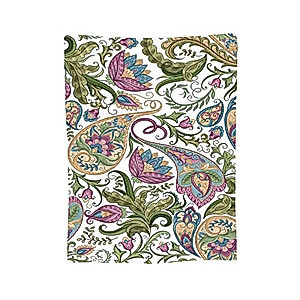 Paisley Fleece Blanket Throw Blanket, Ultra-Soft Cozy Micro Fleece Blanket for Sofa, Couch, Bed, Camping, Travel, & Car Use-All Seasons Suitable50 X40