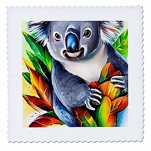 3dRose Awesome Koala Australian Bear Animal. Cool Digital Art, Gift,... - Quilt Squares (qs-379175-2)