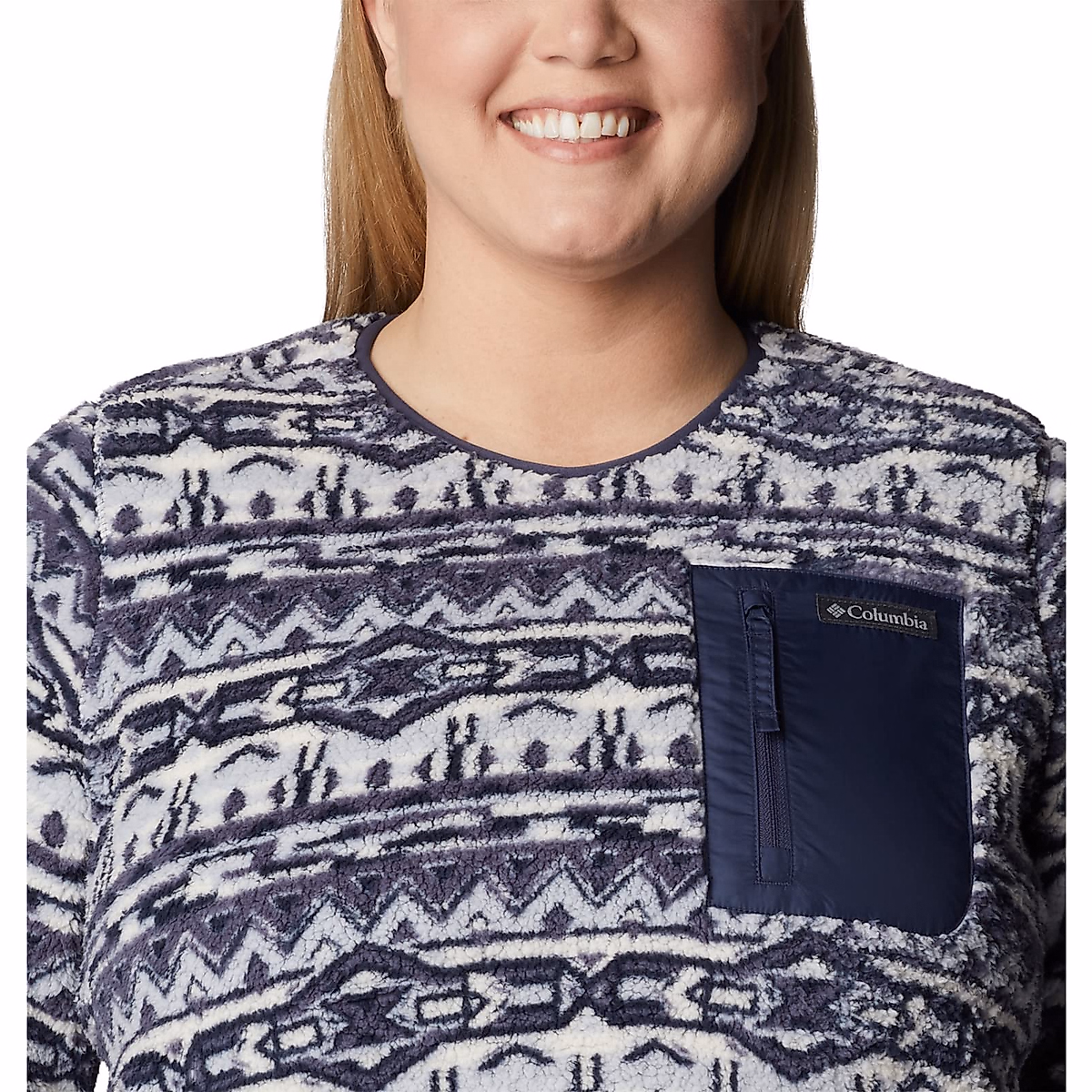 Columbia Women's West Bend Crew, Nocturnal 80S Stripe Print, Medium