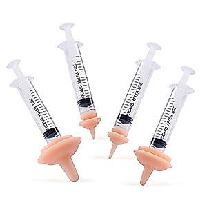 10 Packs of Pet Feeding Nipple for Kitten and Puppy Silicone Feeding Pacifier for Pets and Wildlife - Includes One 1-10ml Syringe