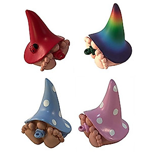 GlitZGlam Miniature Baby Gnomes 7 Pack Collection – The Adorable Baby Gnomes for The Fairy Garden That Garden Fairies Love