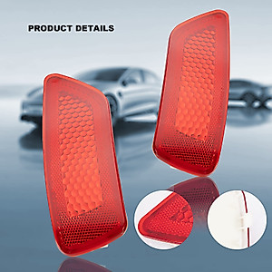 NFSpeeding 2 PCS Rear Bumper Reflectors Compatible with Grand Cherokee 2011-2021,Compass 2011-2017, Journey 2011-2020, Replaces 57010721AC 57010720AC (Red Lens, Left and Right)