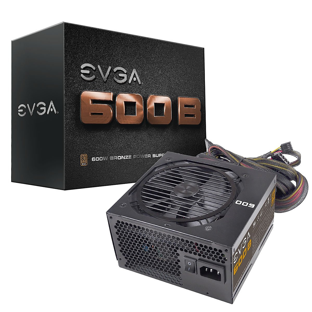 EVGA 600 B1, 80+ BRONZE 600W, 3 Year Warranty, Includes FREE Power On Self Tester, Power Supply 100-B1-0600-KR