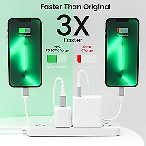 INVZI USB C Charger 20w - PD Fast Charging USB C Wall Charger Block – Mini Power Adapter for iPhone 13 Pro Max/13 Pro/13 Mini/SE/iPhone 12 Pro Max/11, Pixel 5/4 4XL/3 3XL, Galaxy, iPad/iPad Mini/Pro