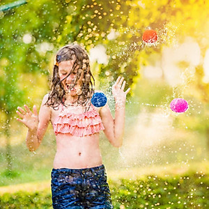 Auksay 50 Water Soaker Balls Reusable Water Balloons Splash Balls Pool Water Toys Outdoor Toys for Kids and Adults Toys Pool Party Favors Kids Water Toys Summer Fun Activities Yard Games Summer Gifts
