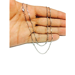 Jewelry Affairs 10k White Real Gold Gourmette Chain Necklace, 1.5mm, 18"