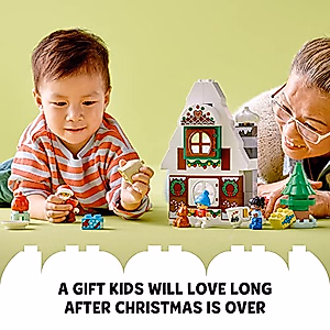 LEGO DUPLO Santa's Gingerbread House Toy with Santa Claus Figure, Stocking Filler Gift Idea for Toddlers, Girls and Boys Age 2 Plus, 10976