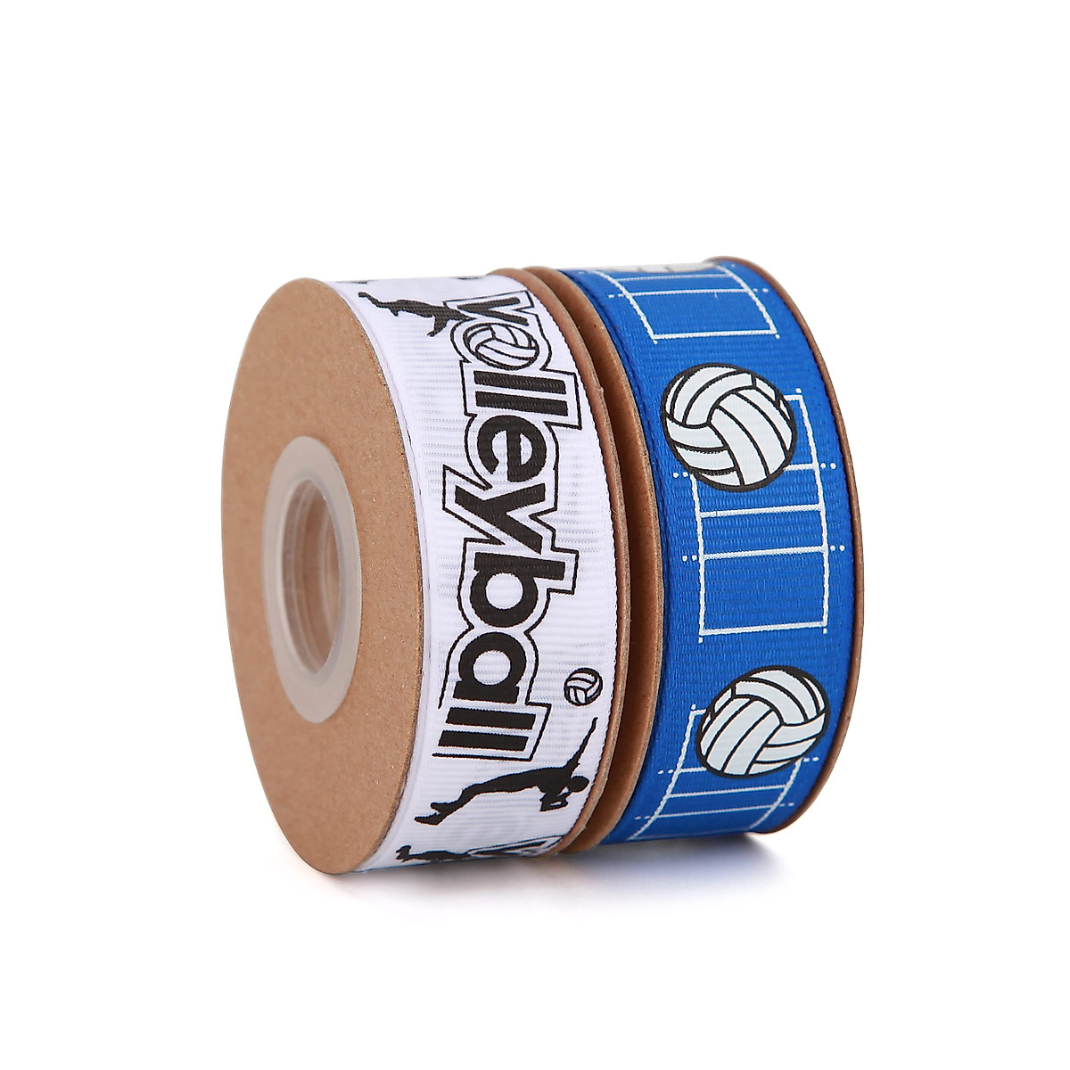 Meseey 2 Rolls 20 Yards Sport Ball Ribbon3/4Inch Fabric Ribbons for Wreath Gift Wrapping Sport Team Party Decor (Volleyball)