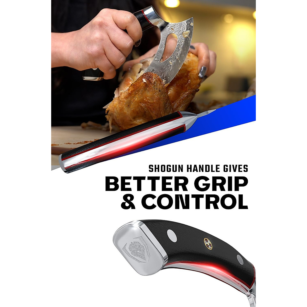 Dalstrong Ulu Knife - 6.5 inch - Rocking, Mincing, Slicing Meat & Herb Knife - Shogun Series Elite - Japanese AUS-10V Super Steel Kitchen Knife - Black G10 Handle - w/Sheath