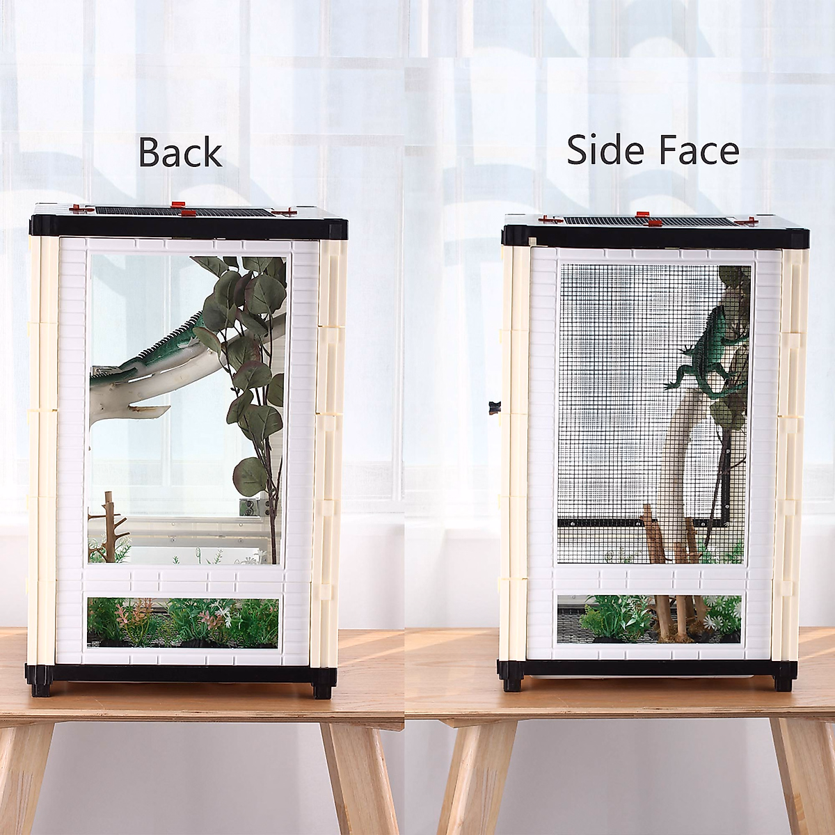 crapelles 15.7x15.7x23.6 inches Bird Cage, Amphibian Habitat, Reptile Tank, Pet Box, Easy Assembly White Ventilation Cage for Hamster, Chinchillas, Hedgehog, Snake,Lizard, Parrot