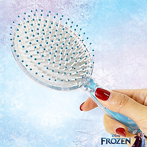 Frozen 2 Girls Snowflake Confetti Hair Brush, Silver - Ages 3+