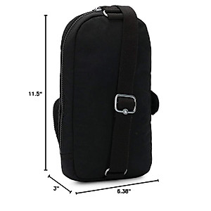 Kipling Women's Blake Backpack, Adjustable, Removable Crossbody Strap, Nylon Travel Organizer, Black Tonal, 6.38''L x 11.5''H x 3''D