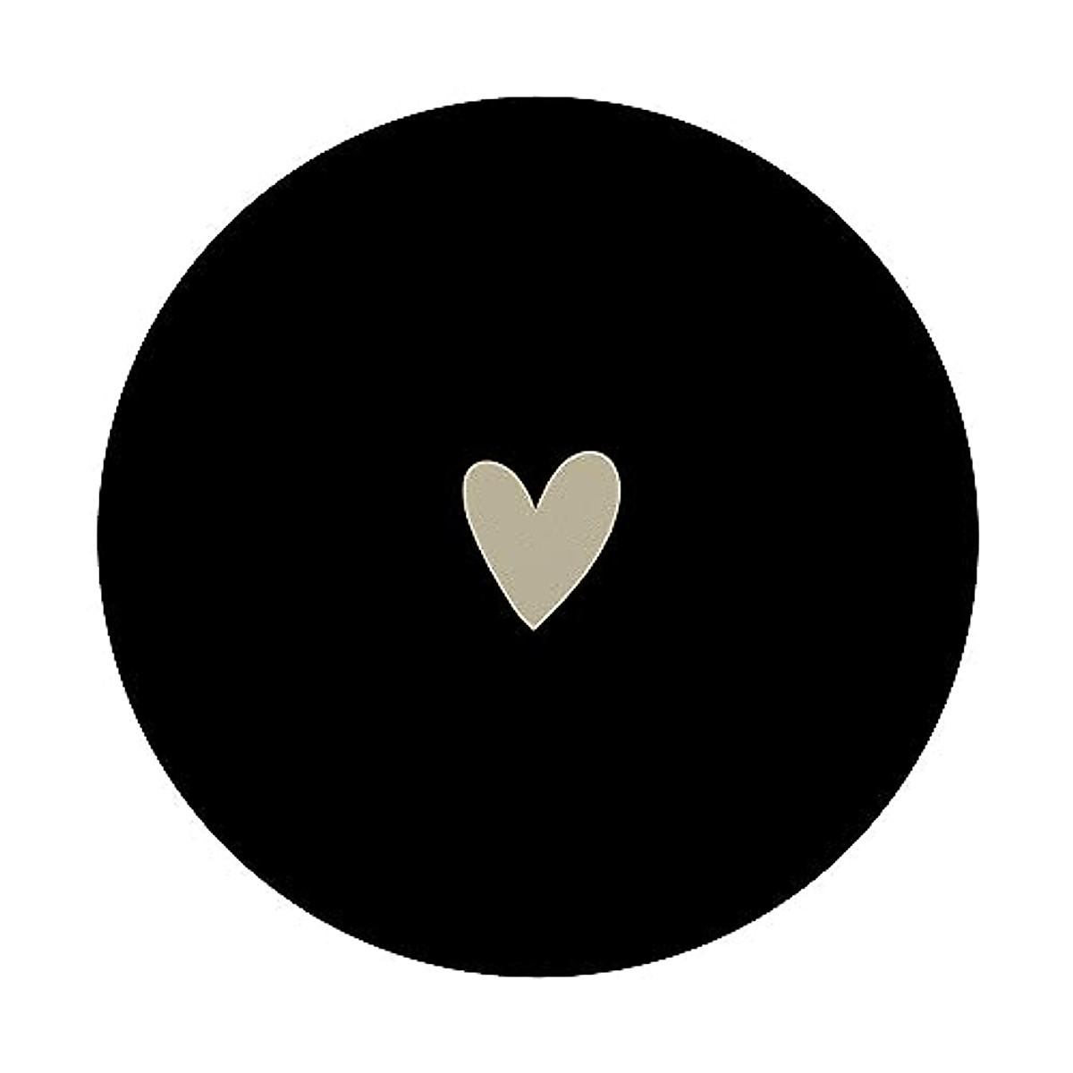 Beige Black Minimalist Heart PopSockets Standard PopGrip