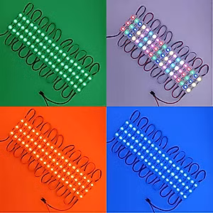 YUNBO 20Pcs WS2811 RGB LED Module Lights DC 12V SMD 5050 Addressable Dream Color RGB LED Module Waterproof IP65 LED Storefront Lights with Tape Adhesive Backside（with Controller and Remote Control）