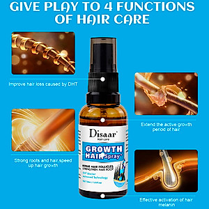 DISAAR Beauty Growth Hair Oil Spray Repair Follicles Strengthen Hair Root DHT Blocker Nourishing 30ml / 1.01fl.oz