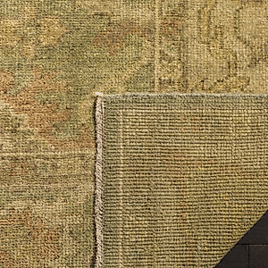 SAFAVIEH Oushak Collection Area Rug - 8' x 10', Green & Beige, Hand-Knotted Traditional Oriental Wool, Ideal for High Traffic Areas in Living Room, Bedroom (OSH115B)