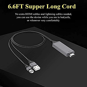 [Apple MFi Certified]Compatible with iPhone iPad to HDMI Adapter Cable,1080P Digital AV Connector Cord for iPhone12/11/11pro max/XR/XS/X/8/7 iPad Pro Air Mini iPod to TV/Projector/Monitor-6.6ft Black