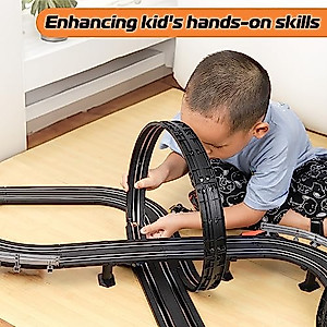 Car Toys for 3 Year Old Slot Car Race Track Toys with 4pcs Speed Cars & 22FT Dual Racing Game Lap Overpass Track - Battery or Electric Race Car Track for Boys Girls Age 4-12