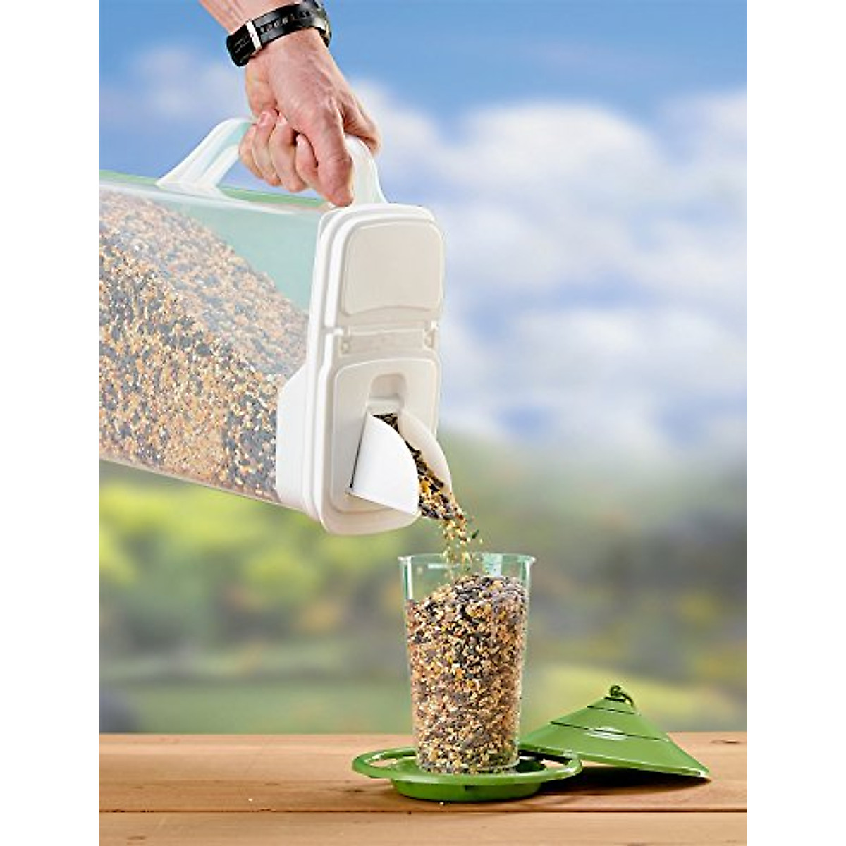 Buddeez 8 Qt and 3.5 Qt Bird Seed Dispenser Set - Set of 2 Containers with Lids