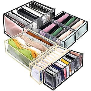 6 Pieces Wardrobe Clothes Organizer Folded Clothes Organizer Mesh Clothes Organizer Drawers Visible Pants Container Small Cloth Organizer Washable Pants Organizer for Drawer Bedroom Dorm Supplies