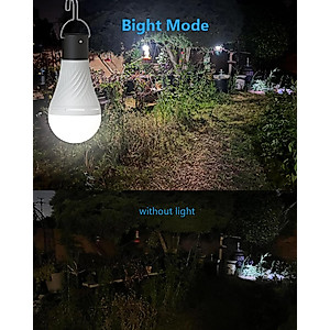 USB Rechargeable Light Bulb Auto On Off Light Bulbs, 4 Light Modes, 1500mAh Rechargeable LED Camping Lights for Camping, Hiking, Emergency, Backpacking, Fishing, 2 Packs