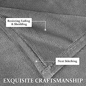 Yastouay Fleece Throw Blanket, Super Soft Lightweight Cozy Luxury Flannel Bed Blanket, Fluffy Plush Couch Blanket Throw for All Seasons (Grey, 50x60 inches)