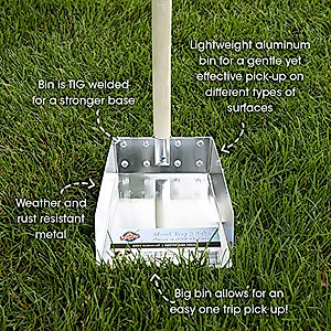 Spotty Wood Handle Pooper Scooper Durable Solid Metal Poop Tray with Rake 36.75" Long Handled Scoop | Great for Large or Small Dogs | No Assembly Required | Better for The Environment Than Plastic