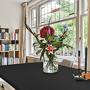 3 Pieces Spandex Tablecloth Stretch Fitted Tablecloth Polyester Fitted Picnic Table Cover Washable Folding Table Cover Rectangle Tablecloth with Elastic for Picnic Party(Black,72 x 30 x 30 Inch)