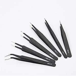 6PCS - YURROAD Multifunctional Stainless Tweezers Kit Quilling Tools for Artwork