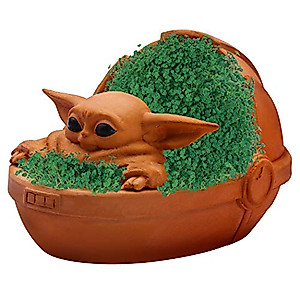 Amazon Exclusive Star Wars The Child Chia Pet Floating Edition with Stand, “aka Baby Yoda” with Seed Packet, Decorative Pottery Planter, Easy to Do and Fun to Grow