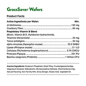 NaturVet GrassSaver| Wafers for Dogs – Help Keep Grass Green, Rid Your Lawn of Yellow Patches Caused by Dog Urine| No More Yellow Spots| DL-Methionine & Enzymes – 300 Ct