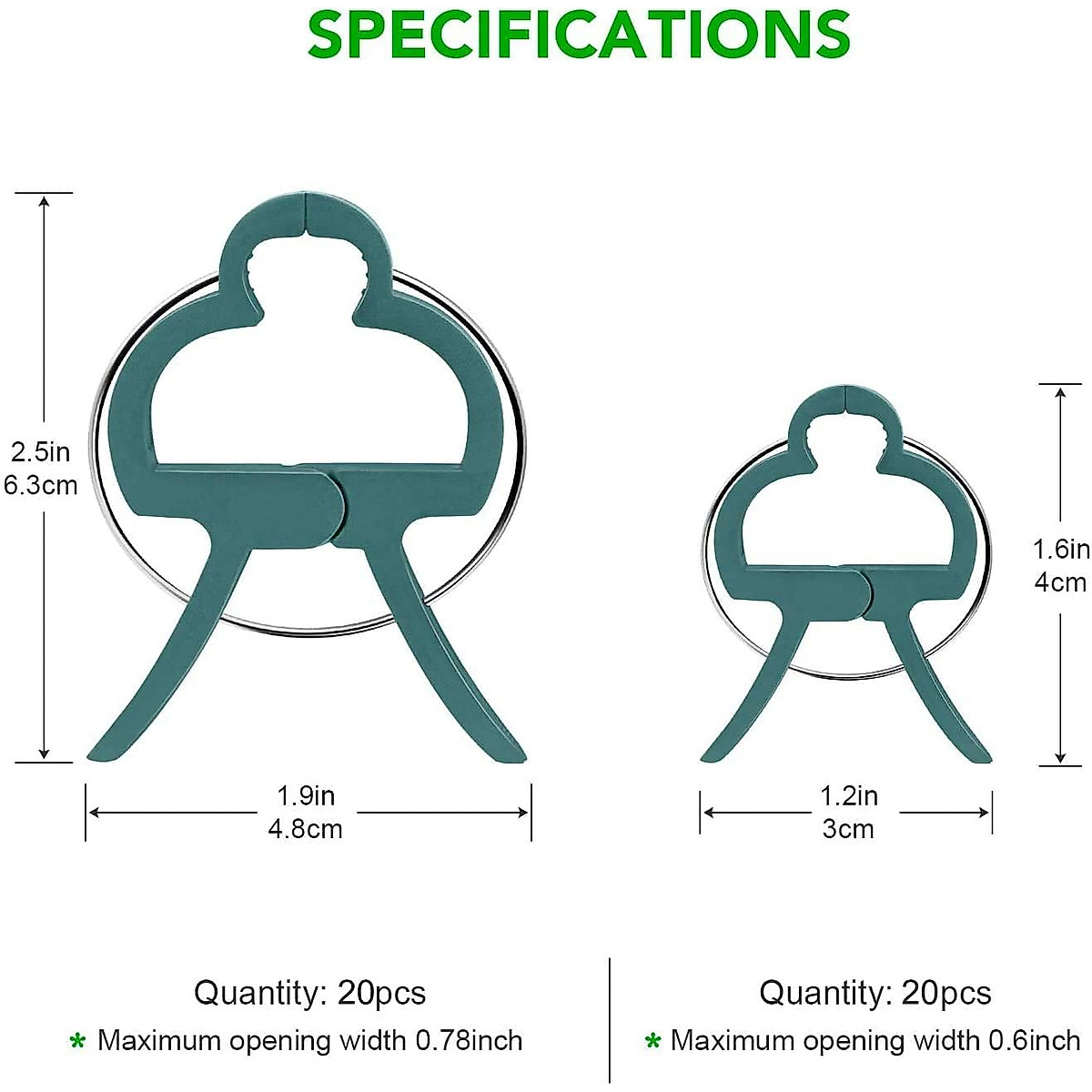 iPower 40 Pcs Plant Clips, Reusable Plant Support Stake Clips for Flower Vine Tomato Peony, Garden Clips for Supporting or Straightening Plant Stems, Stalks, Green