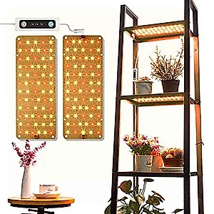 DOMMIA Grow Lights for Indoor Plants, 20W Full Spectrum LED Grow Light with Auto ON & Off Timer, 132 LEDs Sunlike Plant Light for Hydroponics, Succulents & More, Easy to Assemble（2Pcs）