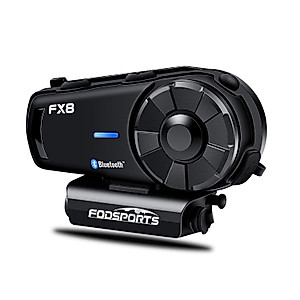 FODSPORTS FX8 Motorcycle Helmet Bluetooth Headset with Music Sharing,Bluetooth Motorcycle Headset with EQ Sound/FM,Up to 8 Riders Group Intercom,Motorcycle Headset for ATV/Dirt Bike/Off Road/1pcs