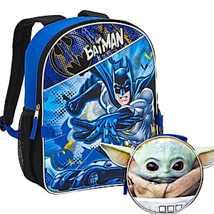 Mandalorian Backpack and Lunch Box Set Boys Girls Kids ~ 10+ Pc Bundle With Baby Yoda School Bag, Insulated Lunch Bag, Stationary Set, Stickers and More! (Star Wars School Supplies)