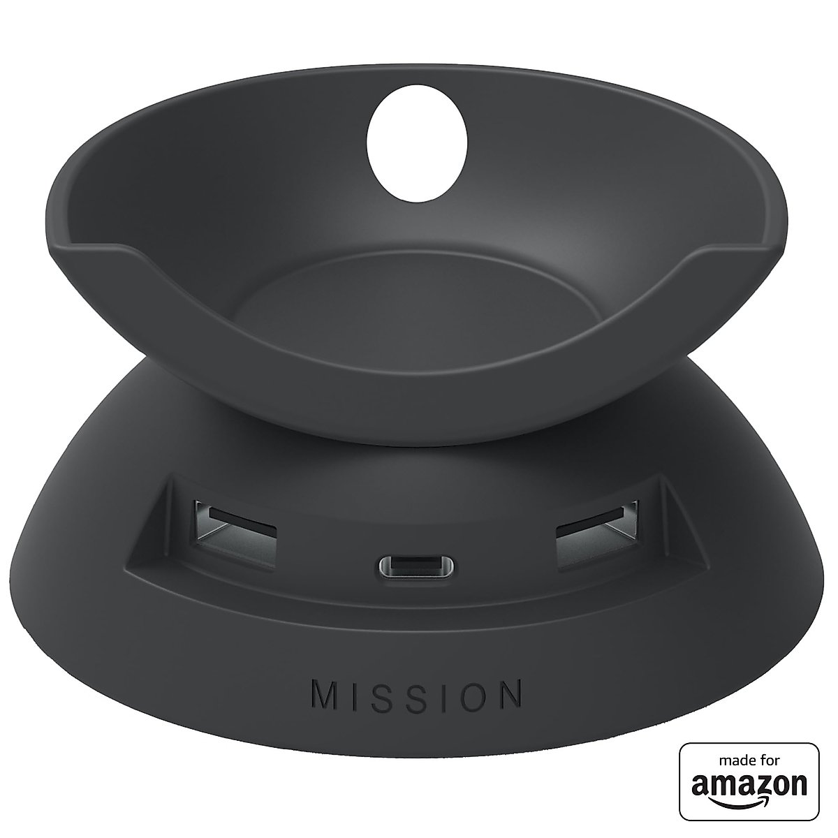 Echo Pop Bundle: Includes Echo Pop | Charcoal & Made For Amazon Stand with USB-C and USB-A charging ports | Charcoal