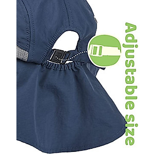 Camptrace Toddler Kids Sun Hats with Neck Flap UPF 50+ UV Protection Wide Rigid Brim Boys Girls Beach Swim Sunhat