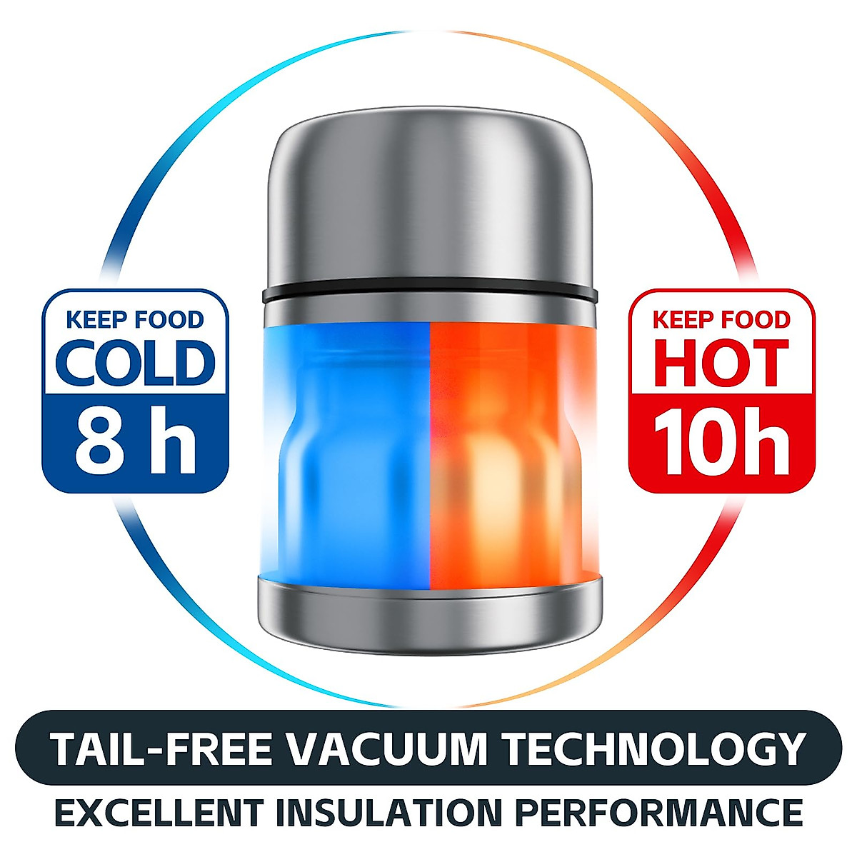 Yelocota Thermos for Hot Food,20Oz Vacuum Insulated Stainless Steel Lunch Food Containers, Wide Mouth Soup Flask for Hot Food, Leak Proof Food Jar for School Office Travel