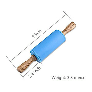 Small Rolling Pin for Kids Child, Wooden Handle Rolling Pin Non-Stick Silicone Rolling Pin, Rodillo de Cocina Rodillos Para Reposteria Fondant, Rodillos Para Masa.