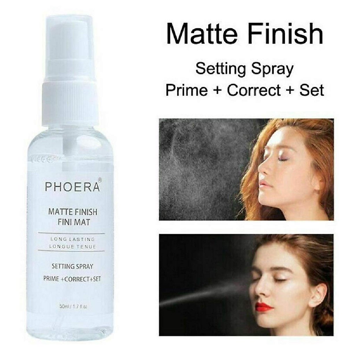 AQUAPURITY Phoera Makeup Setting Spray 3 In 1 Fixer, Primer & Corrector Matte Finish, Makeup Sealer Spray Long Lasting16Hr Wear Face Make Up Foundation Light Weight Beauty Blender