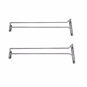 Great Credentials Set of 2-16-Inch Long, Wine Glass Rack, Wire Hanging Rack, Wine Glass Hanging Rack, Wire Wine Glass Hanger Rack, Stemware Rack, Under Cabinet, Chrome Finish (chrome)